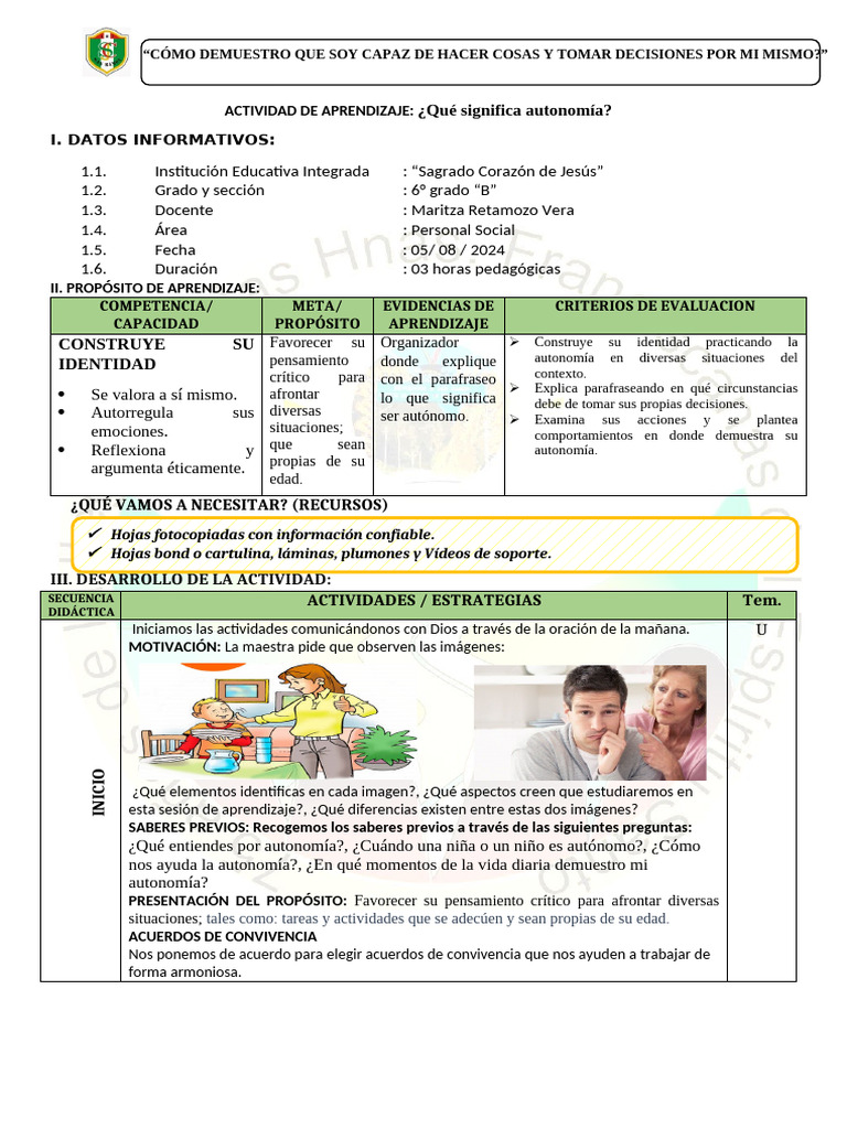 ¿Qué es la autonomía en niños? | PDF | Autonomía | Relaciones ...