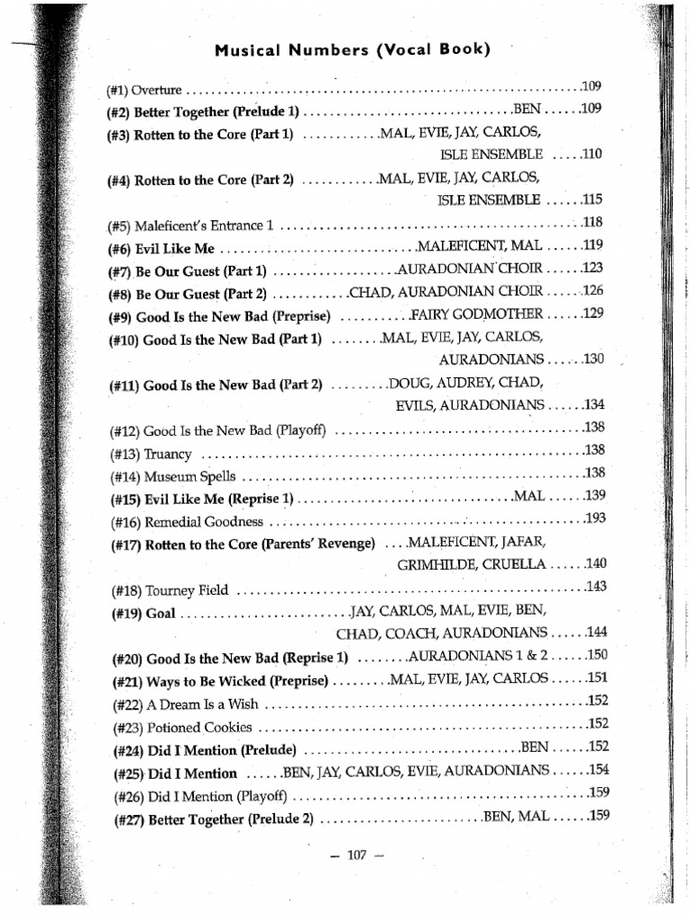 Descendants Vocal Score | PDF