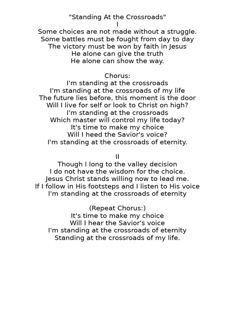 Standing at The Crossroads | PDF