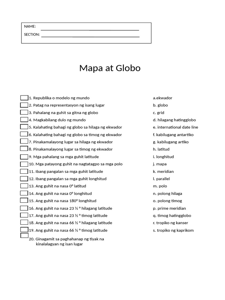 Mapa at Globo | PDF