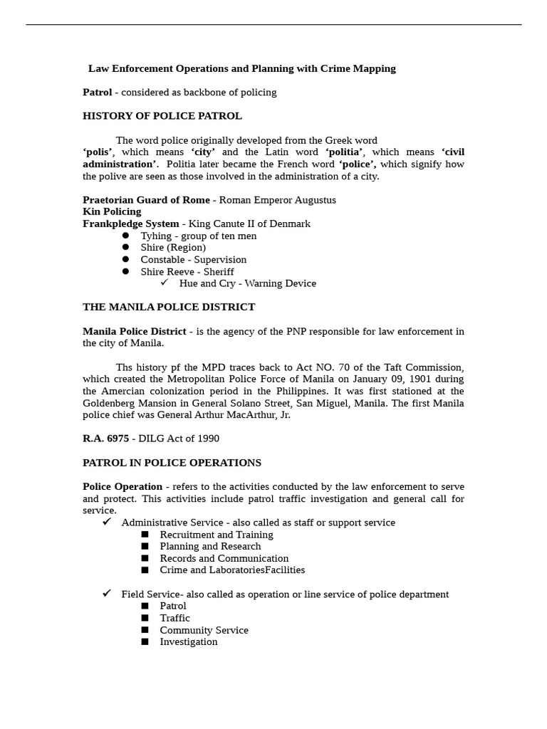 Law Enforcement Operations and Planning With Crime LEA 4 | PDF