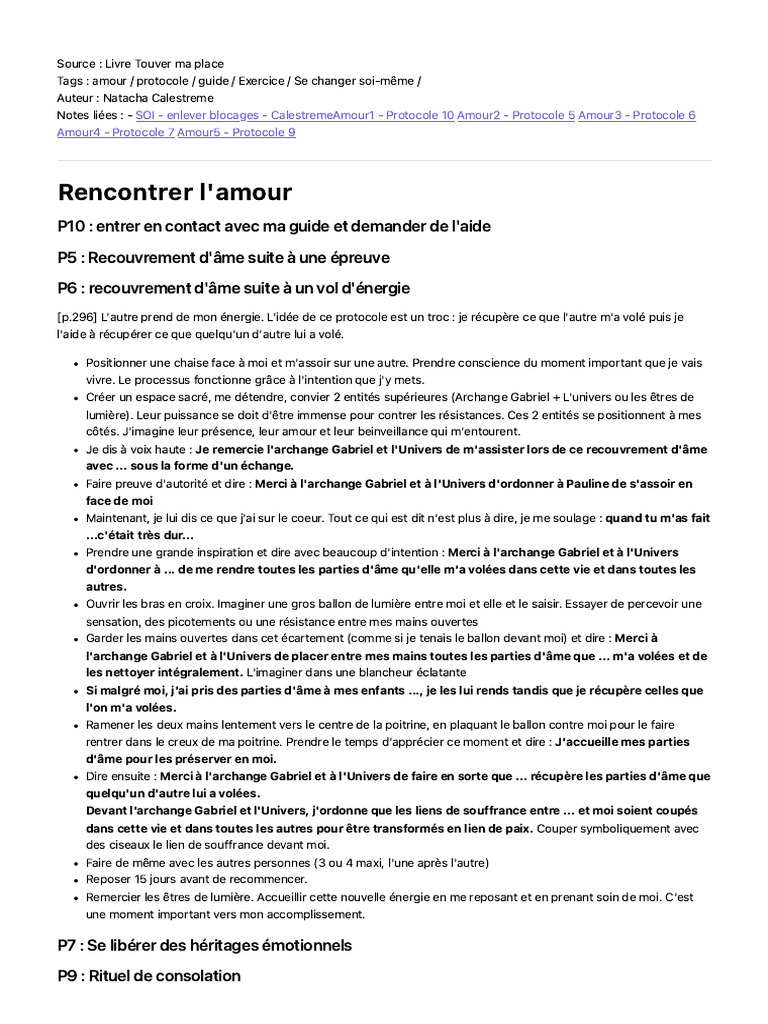 Amour3 - Natacha Calestreme Protocole 6 | PDF