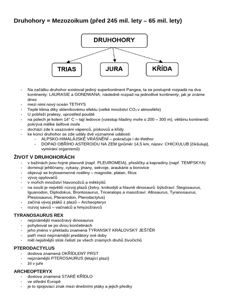 Geologické Období - MEZOZOIKUM | PDF