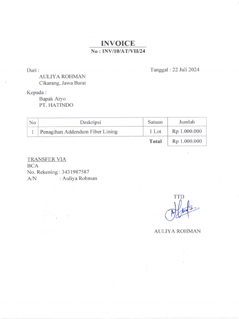 Invoice Penagihan | PDF