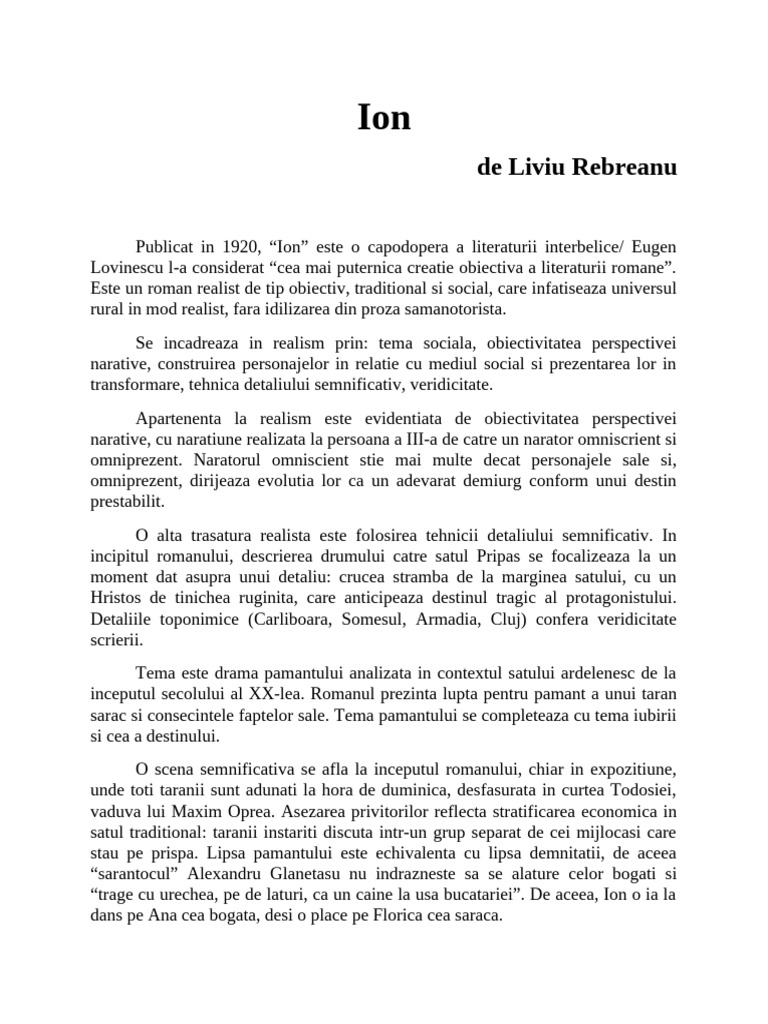 De Liviu Rebreanu | PDF
