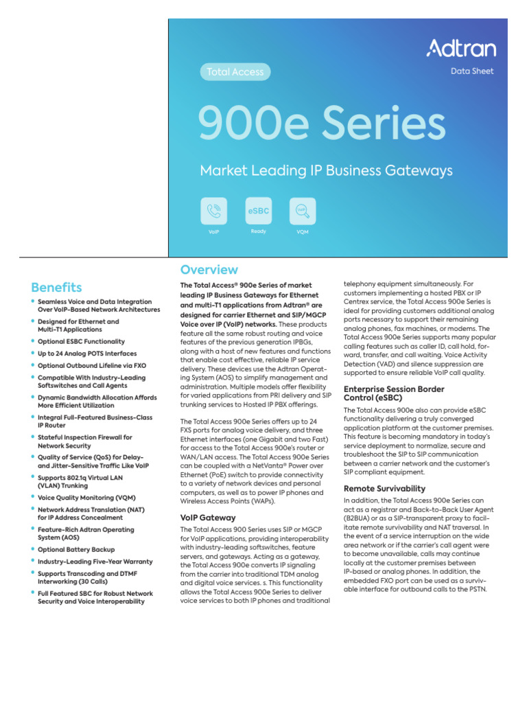 Total Access 900e Series | PDF