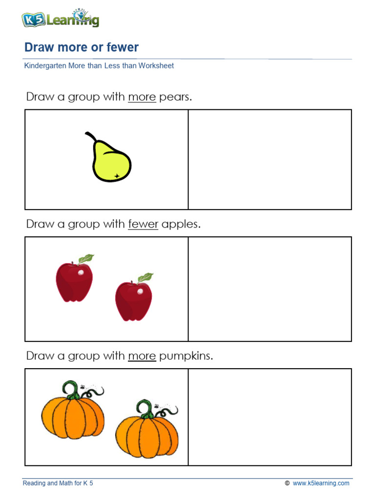 Kindergarten Draw More Than Less Than 1 | PDF