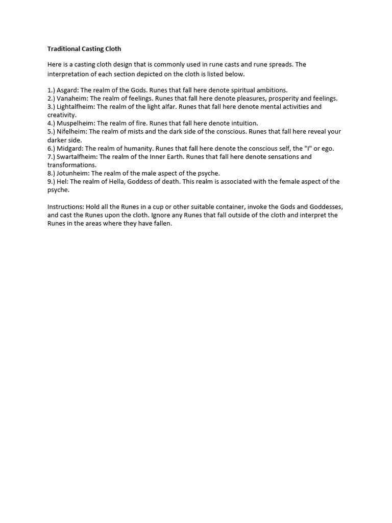 Traditional Casting Cloth | PDF