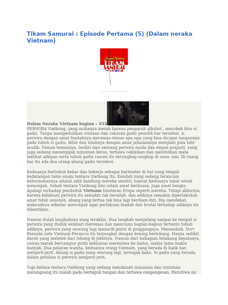 Tikam Samurai Bagian 5 (Dalam Neraka Vietnam) | PDF
