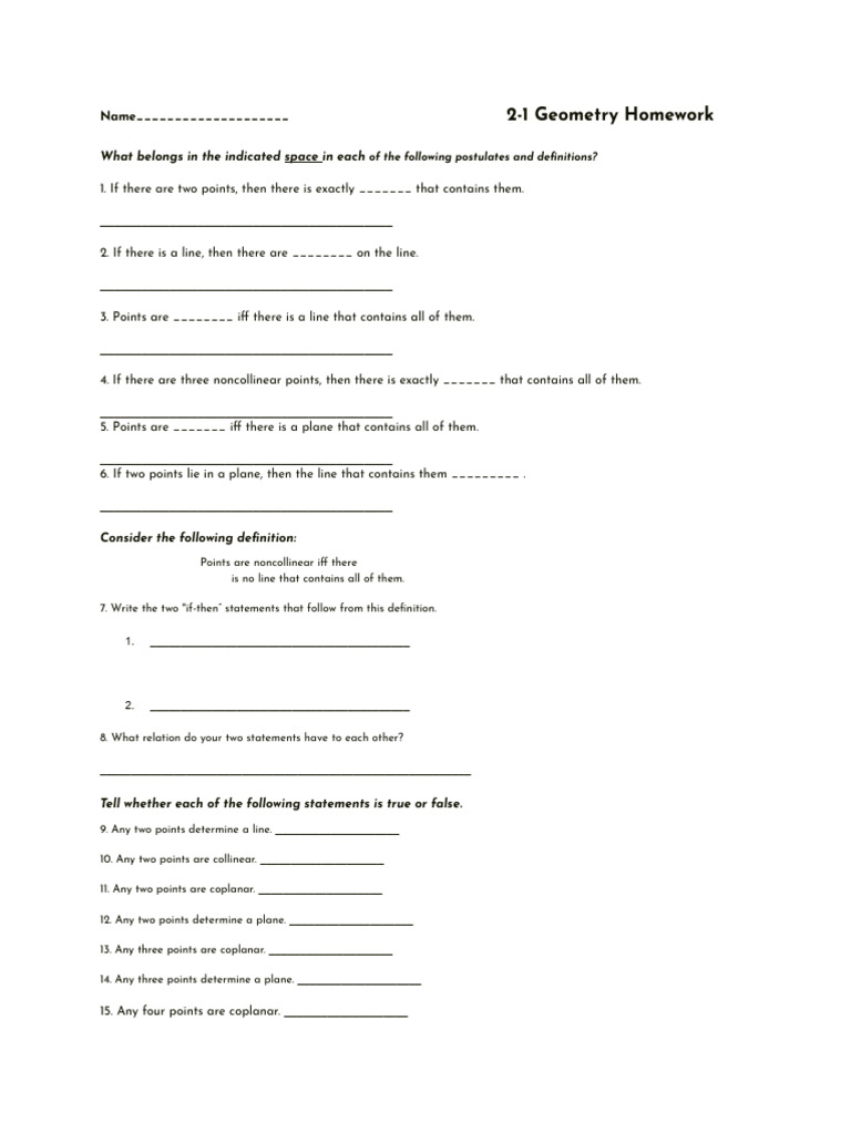 Geometry 2-1 Homework | PDF