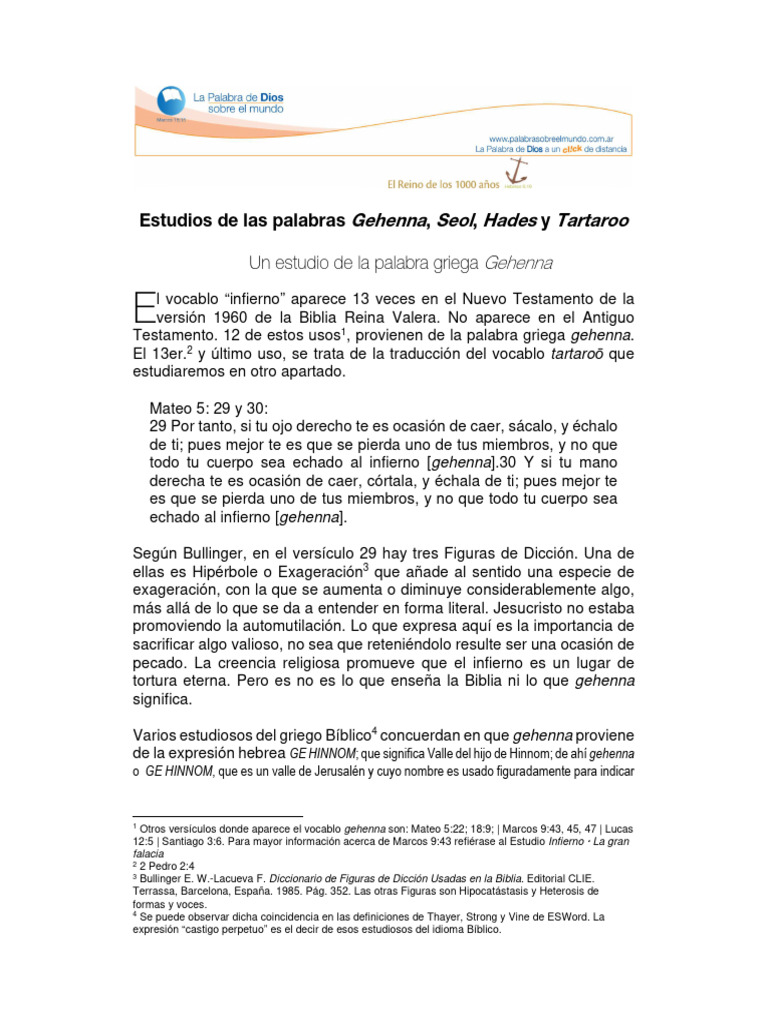 495 - Gehenna Hades Sheol Tartaroo | PDF