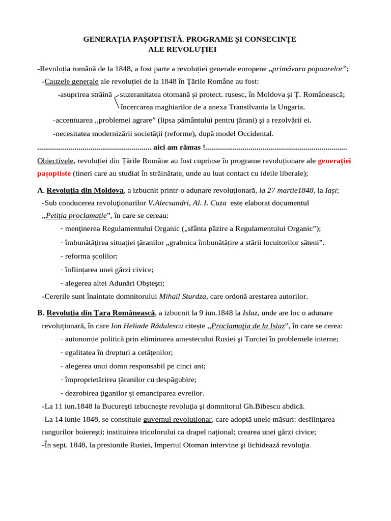 Generația Pașoptistă | PDF