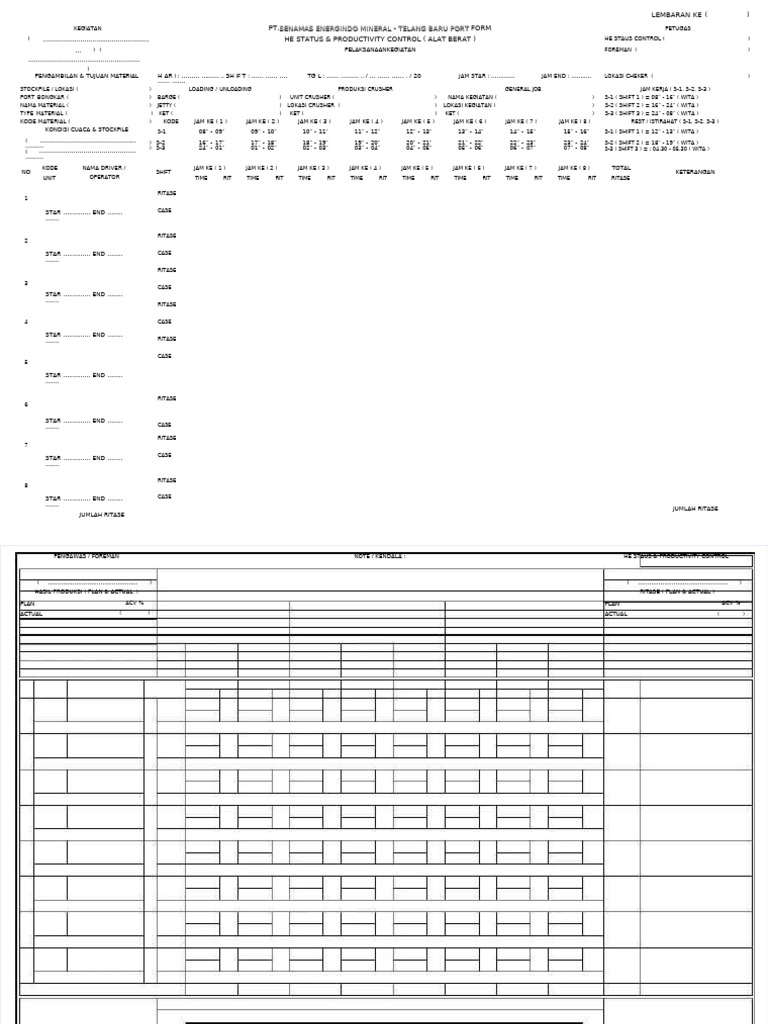 PDF Form Ritase Alat Angkut Dump Truck | PDF