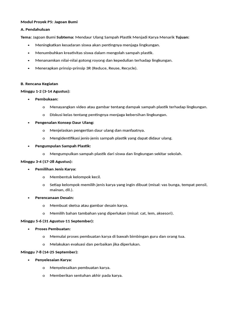 Modul Proyek P5 Kelas 4 | PDF
