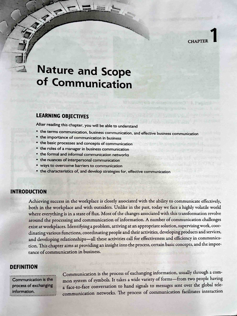 Nature and Scope of Communication | PDF