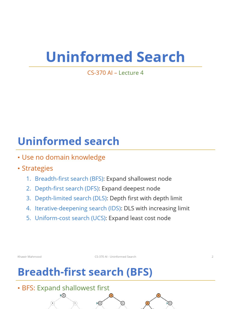 Lec04 - Uninformed Search | PDF