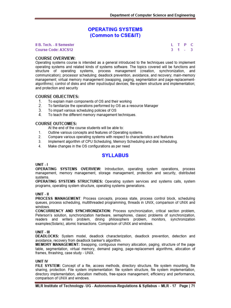 Operating Systems by Mayank Raj | PDF
