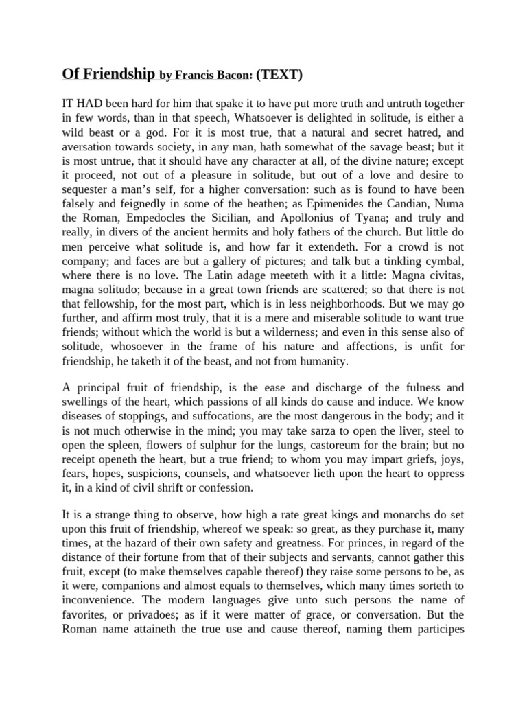 Of Friendship (TEXT) | PDF