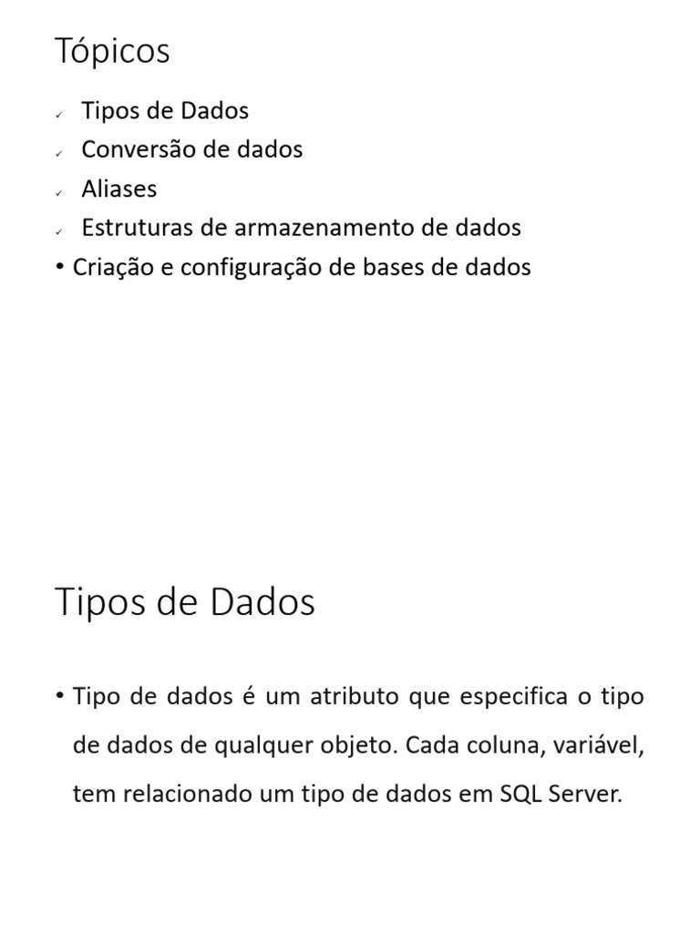 Aula 5 - Sistemas de Gestão de Base de Dados | PDF | Recuperação de ...
