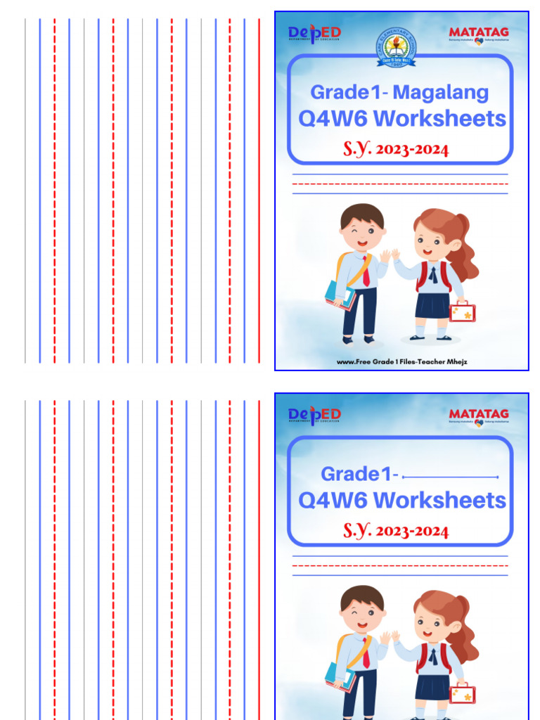 Grade 1 Q4 Week 6 Worksheets Booklet - Teacher Mhejz | PDF