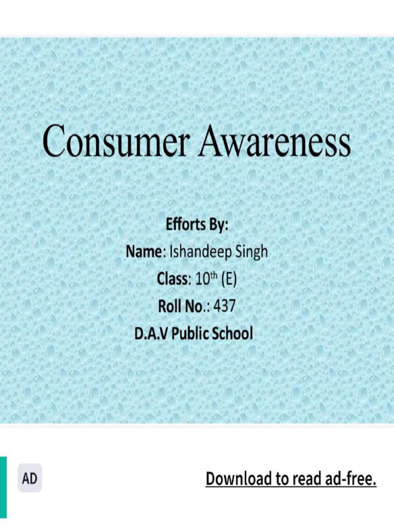Consumer Awareness | PDF