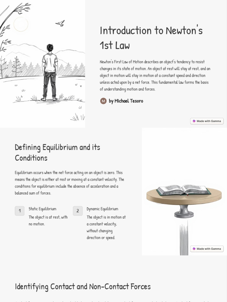 Introduction To Newtons 1st Law | PDF | Force | Self-Improvement