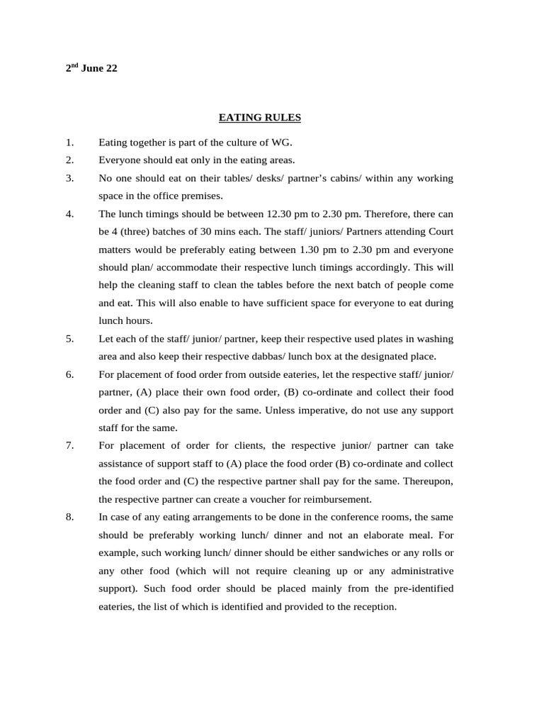 Eating Rules | PDF