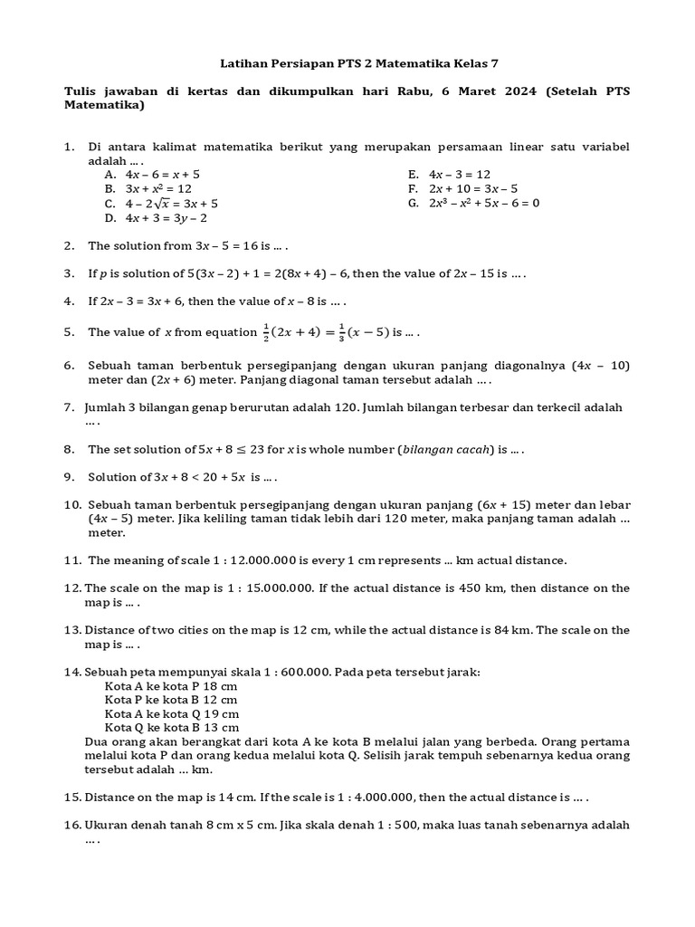 PTS 2 Latihan 7BCD | PDF