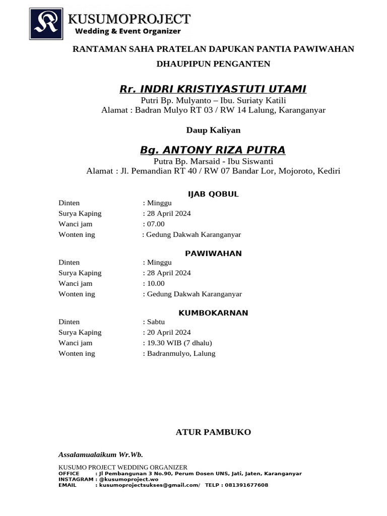 Daftar Tamu Vip | PDF