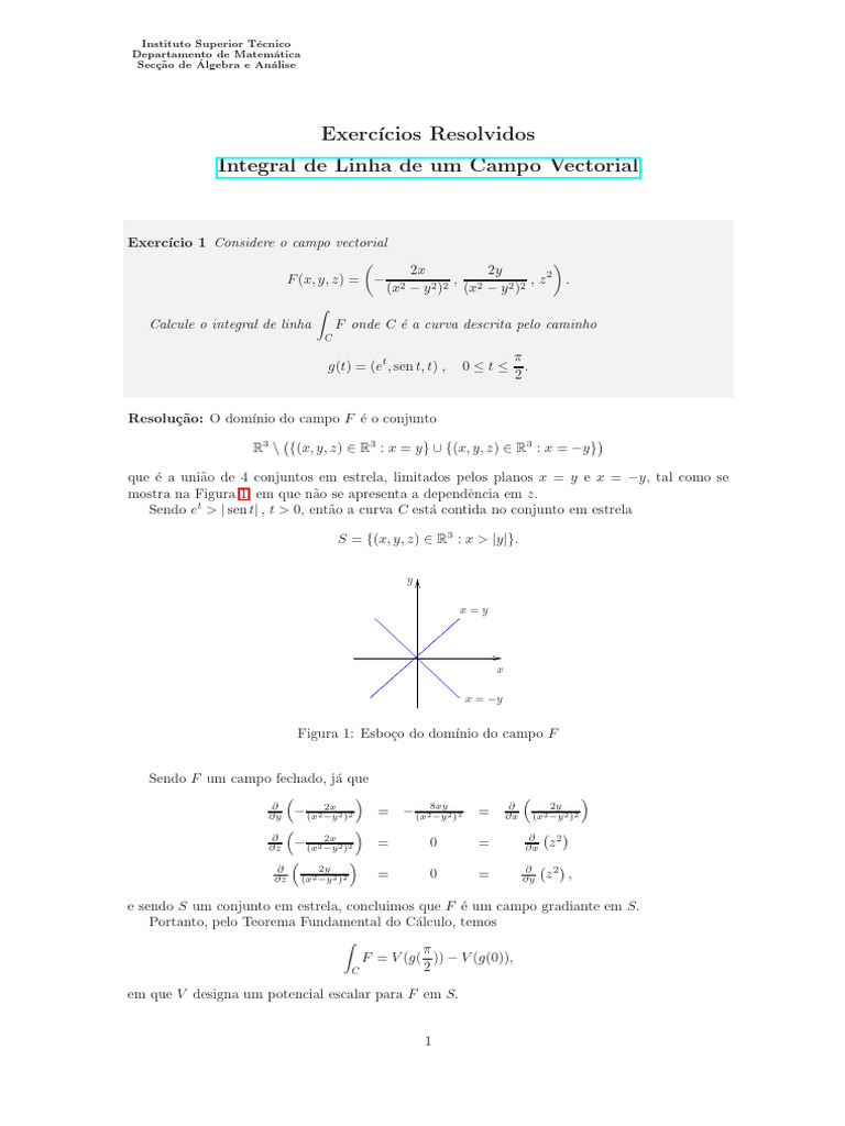 C.integral, Exercicios Res - Pag Intlinha Vec | PDF