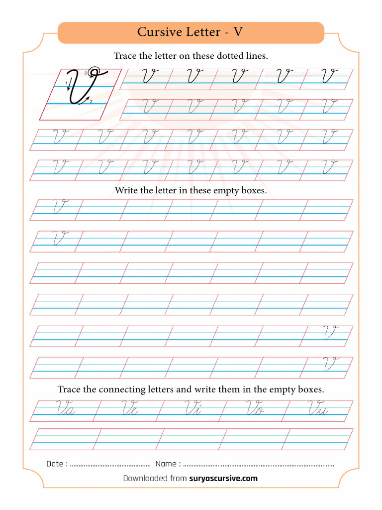 Cursive Capital Letter V | PDF