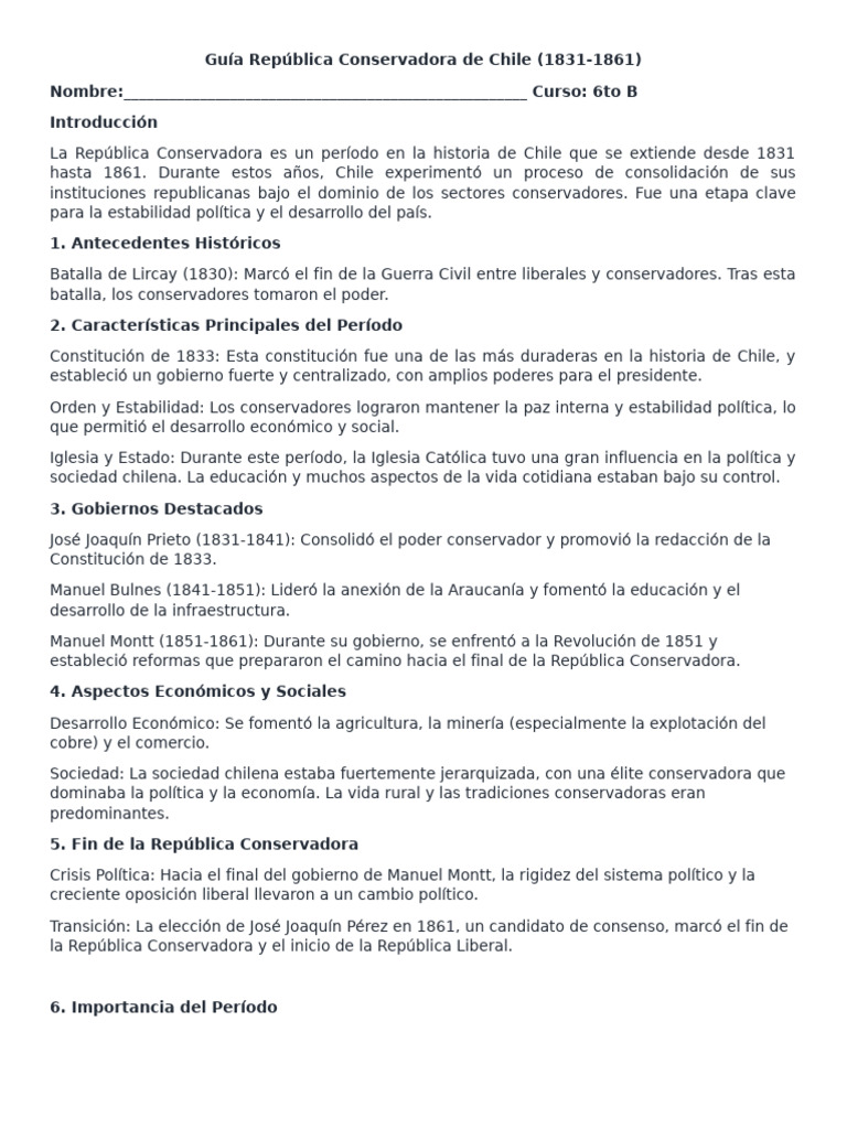 Guía de la República Conservadora en Chile | PDF | Conservatismo | Chile