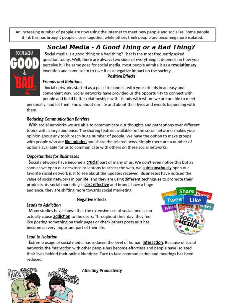 Social Media Worksheet Lesson 6 | PDF