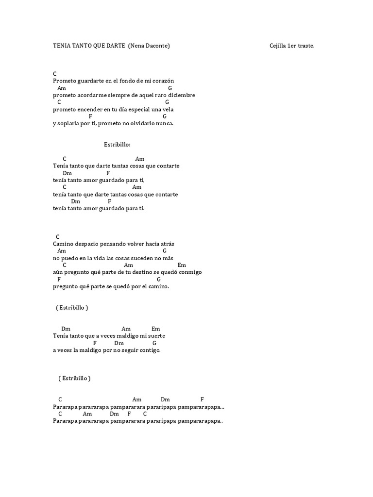 Tenía Tanto Que Darte - Nena Daconte | PDF