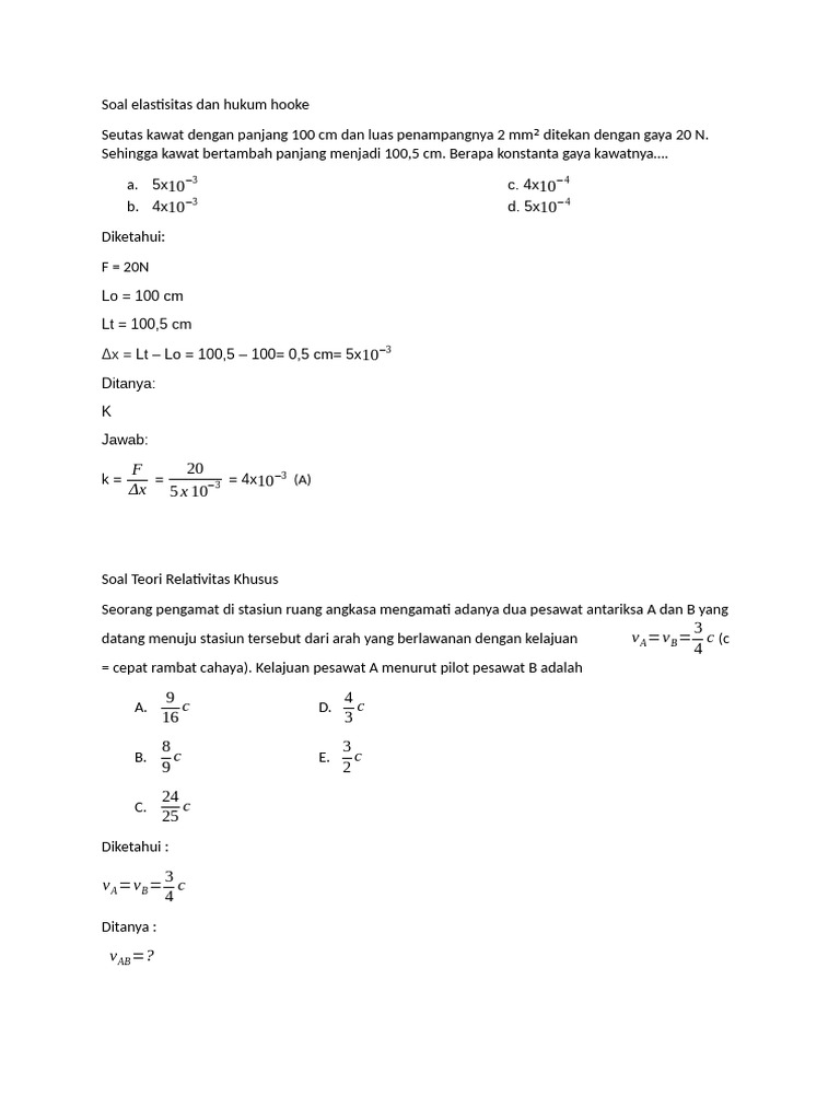 Soal Fisika Kelompok 2 | PDF