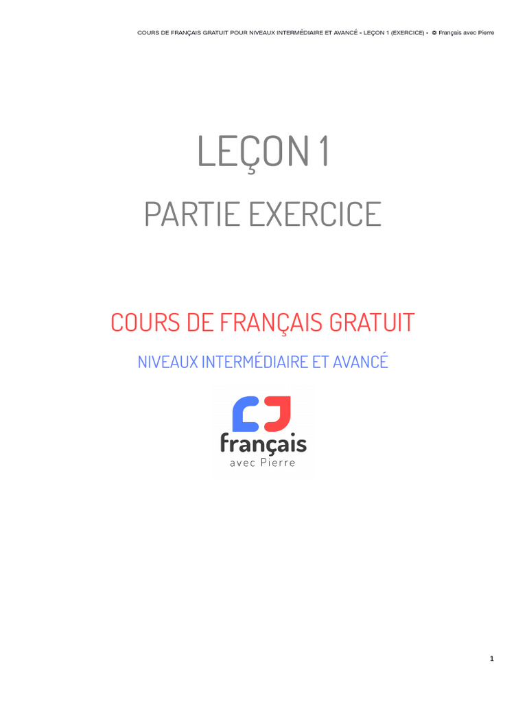 Cours Gratuit Lecon 1 EOExercice | PDF
