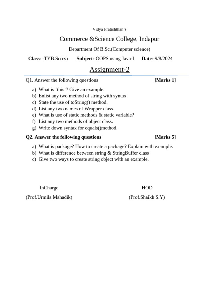 Assign 2 (Java) | PDF