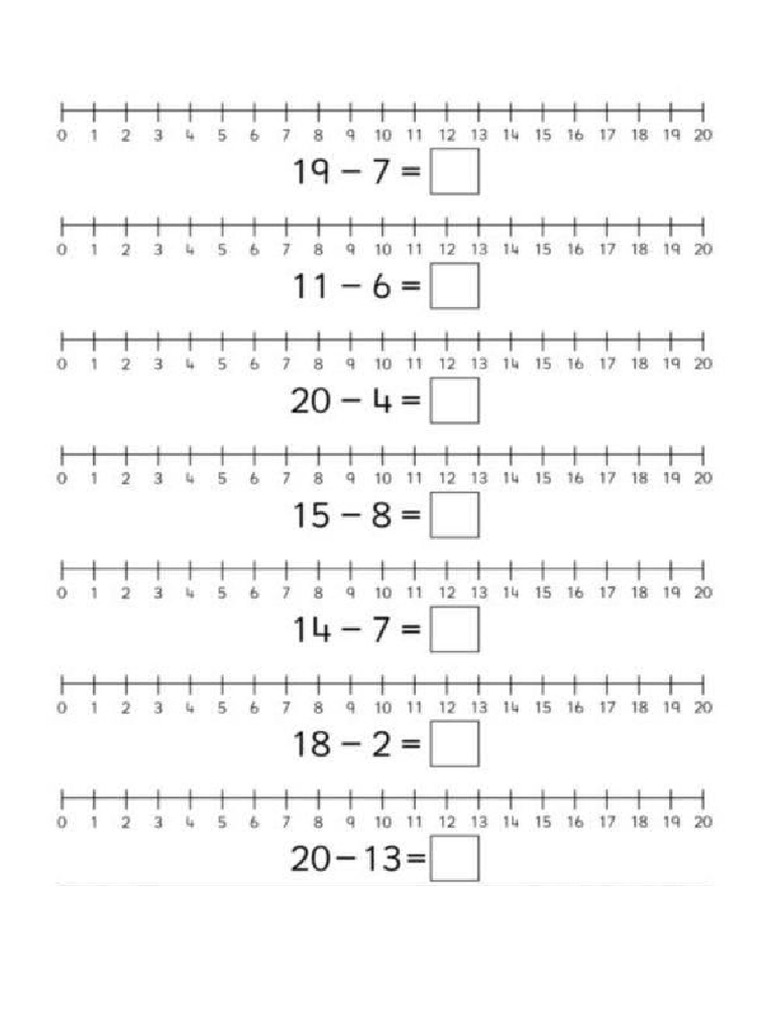 Tarea de Matematica Restas en Recta Numerica | PDF