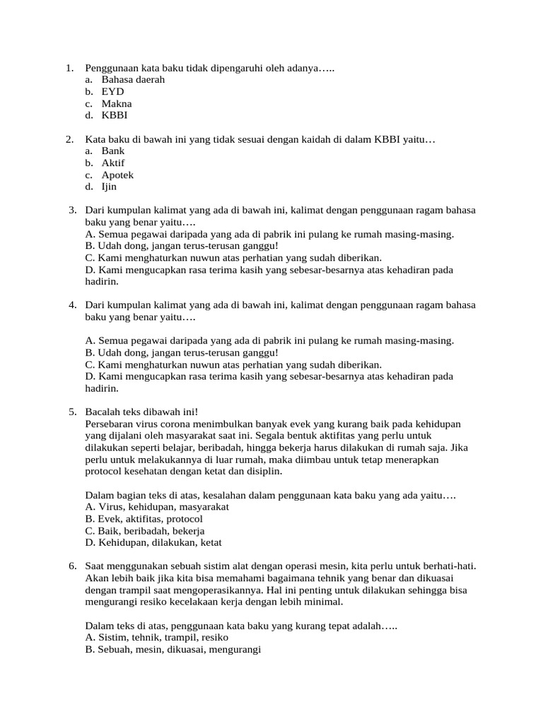 Soal Bhs | PDF
