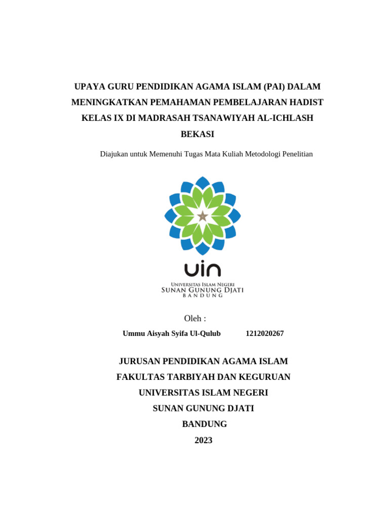 Upaya Guru Pendidikan Agama Islam Ummu | PDF