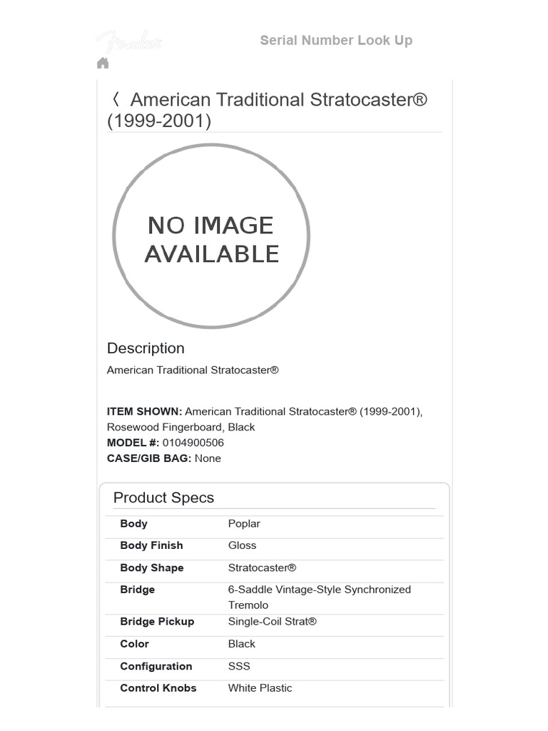 Serial Number Lookup fender Preta | PDF