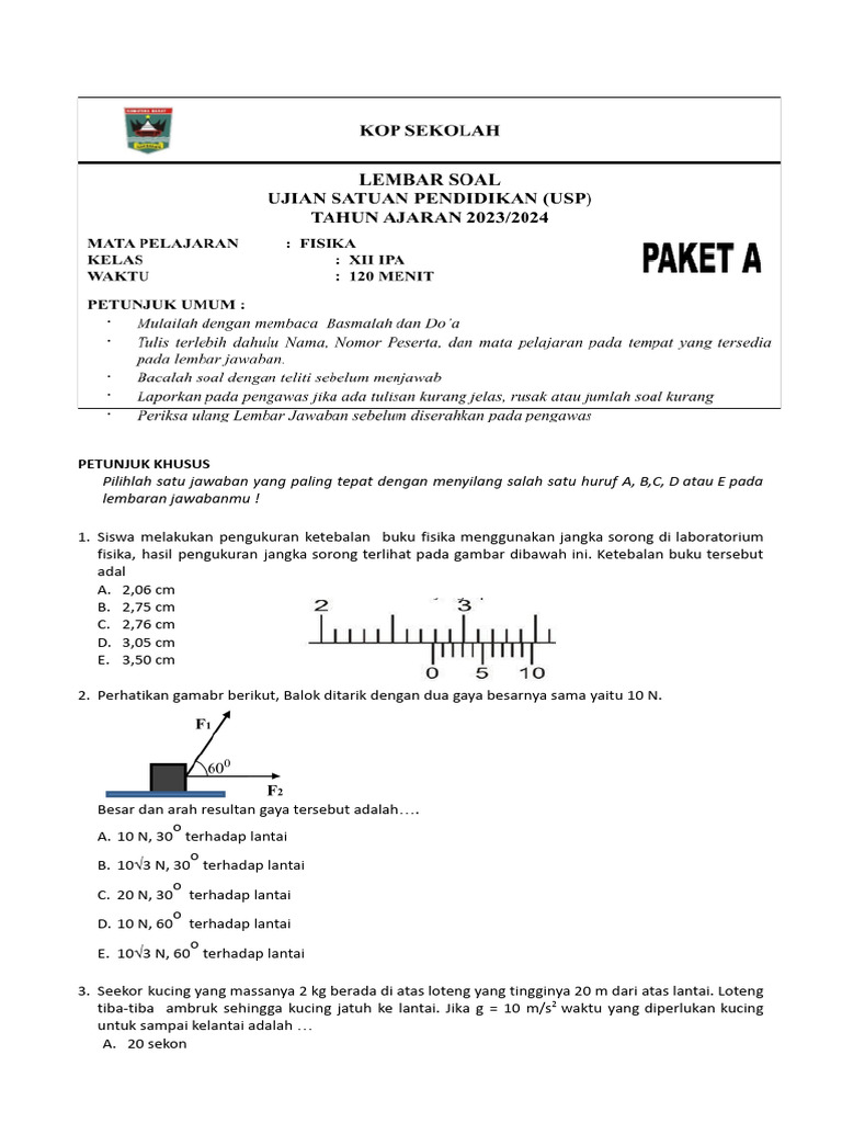 Soal Usp 2024 | PDF