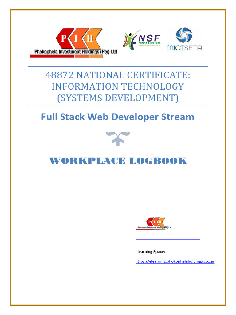 Workplace Logbook NC IT System Development (Full Stack Web Developer ...