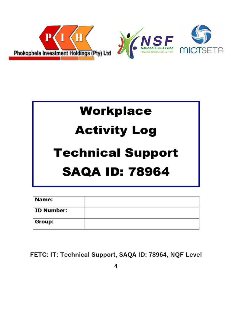 Workplace Logbook FETC IT Technical Support-NQF95-240 - Rev3.0-Wrd ...