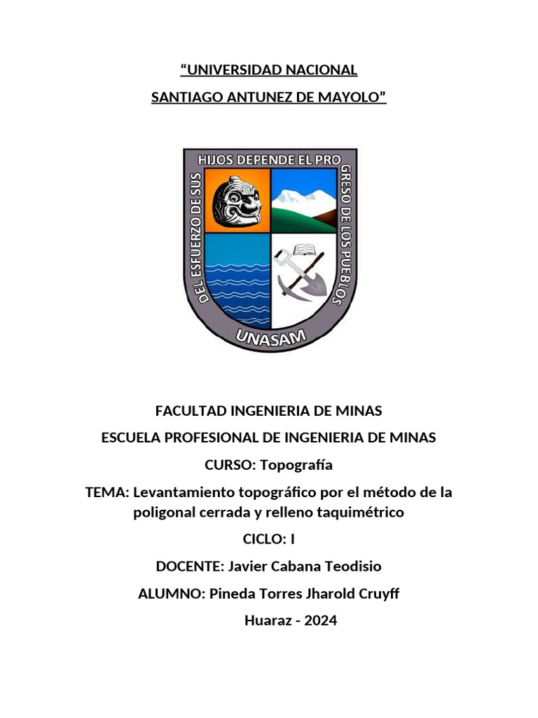 Levantamiento y Relleno Taquimétrico | PDF | Topografía | Métodos y ...