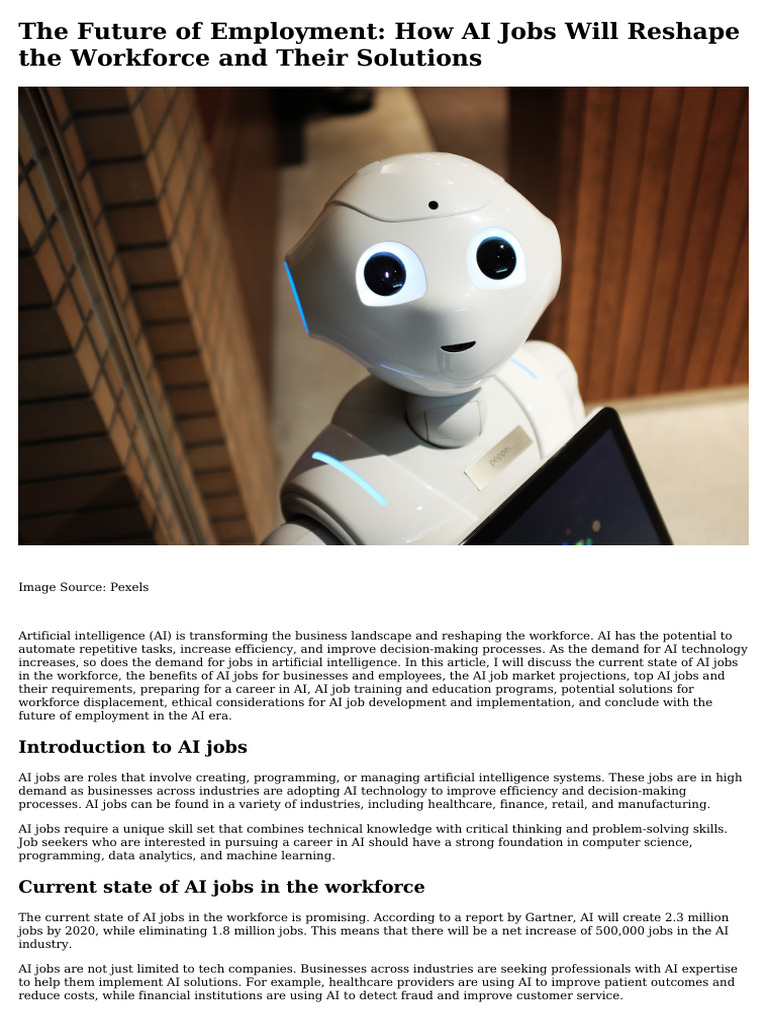 The Future of Employment_ How AI Jobs Will Reshape the Workforce and Their Solutions | PDF ...
