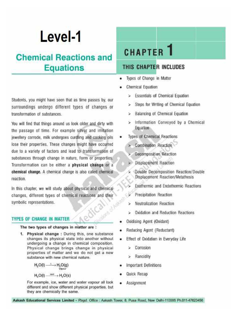 Aakash Chemistry Module 1amp2 Class 10th PDF Compress | PDF