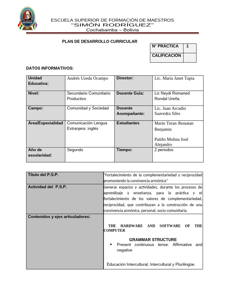 PDC 1 - 2do Sec | PDF