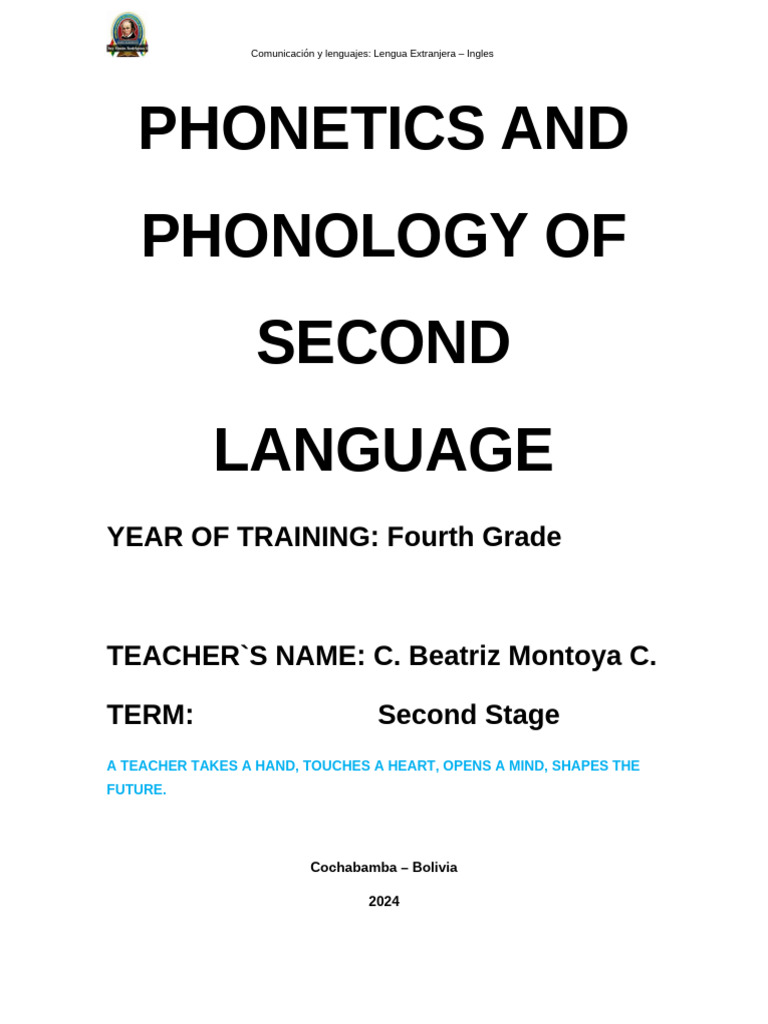 Booklet 1 Phonetics and Phonology of Second Language | PDF
