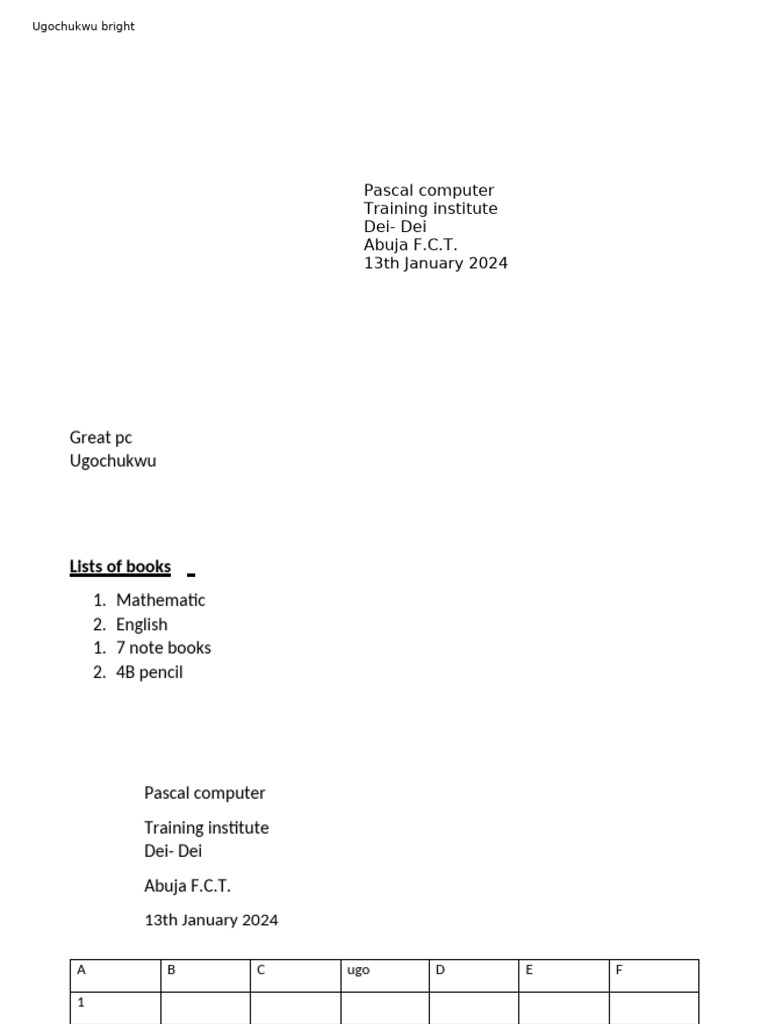Ugochukwu | PDF